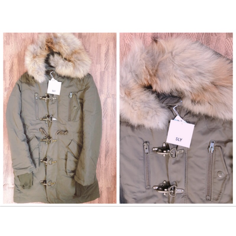 全新 正品 SLY N3B 2016復刻版 限定 長版軍外套 大衣 軍綠2號 絕版 真毛領 羊毛內裏 | 蝦皮購物