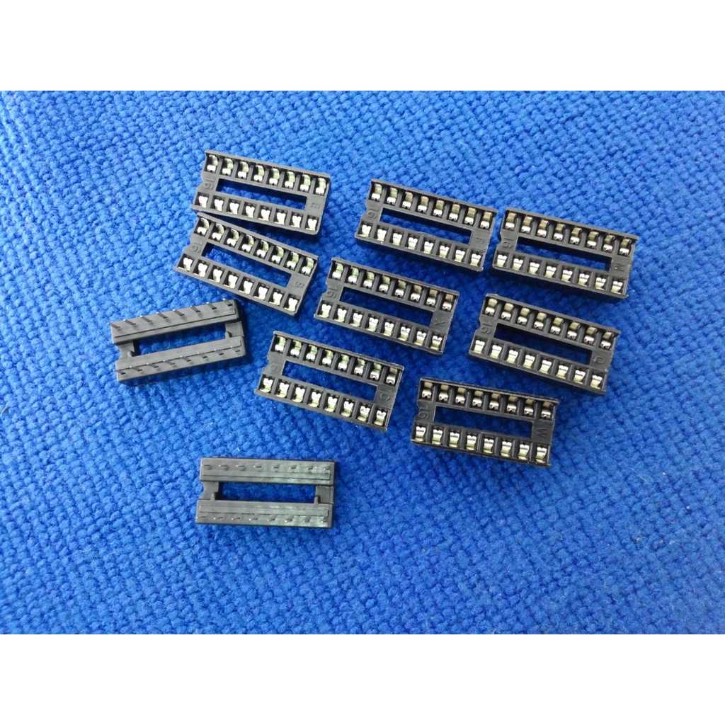 IC 插座 DIP16 一組10個 測試座 16PIN 16腳 2.54mm 間距 DIP-16 積體電路座 插槽 | 蝦皮購物