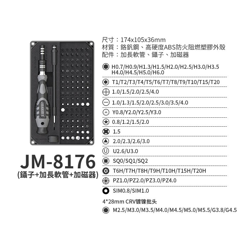 JAKEMY JM-8176 JM-8177 106合一 精密多功能螺絲刀組 CRV合金鋼刀頭 | 蝦皮購物