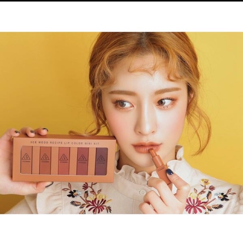 現貨正品 3CE MOOD LIP COLOR MINI KIT 必備土色唇膏迷你組/正品(有購買證明) | 蝦皮購物