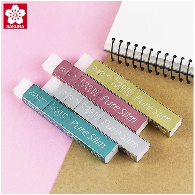 Lin's 現貨 日本 櫻花 SAKURA Pure Slim 美術繪圖用 橡皮擦 擦子 擦布 顏色隨機 製圖用 | 蝦皮購物