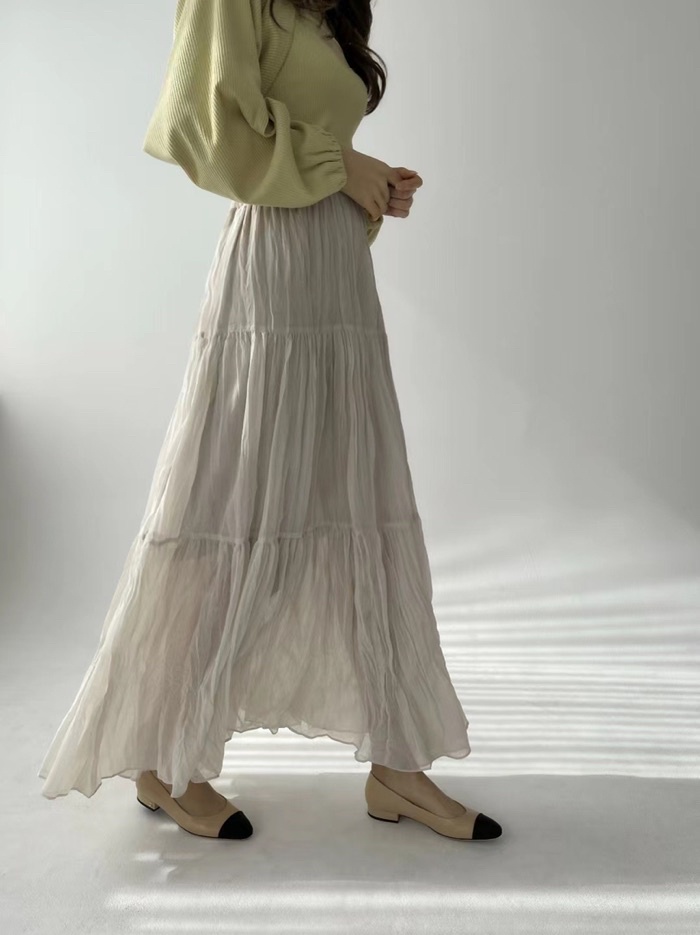 Maxine Korea 正韓代購 預購+現貨 超美版型皺皺顯瘦蛋糕長裙仙女女神度假裙 有新色 | 蝦皮購物