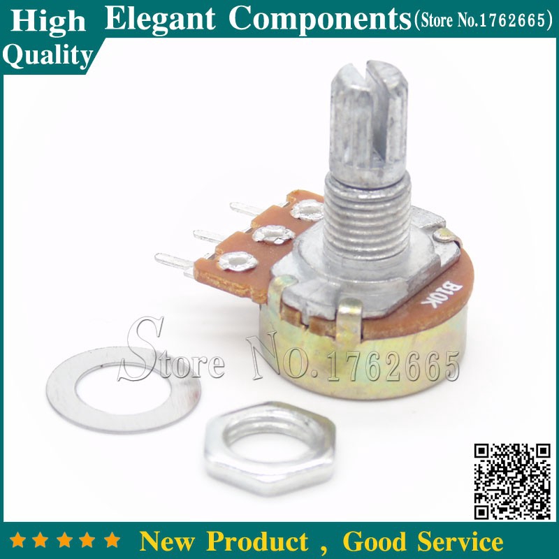10 件 WH148 B10K 10K 線性電位器電位器 15mm 軸帶螺母 B10K 3Pin Po | 蝦皮購物
