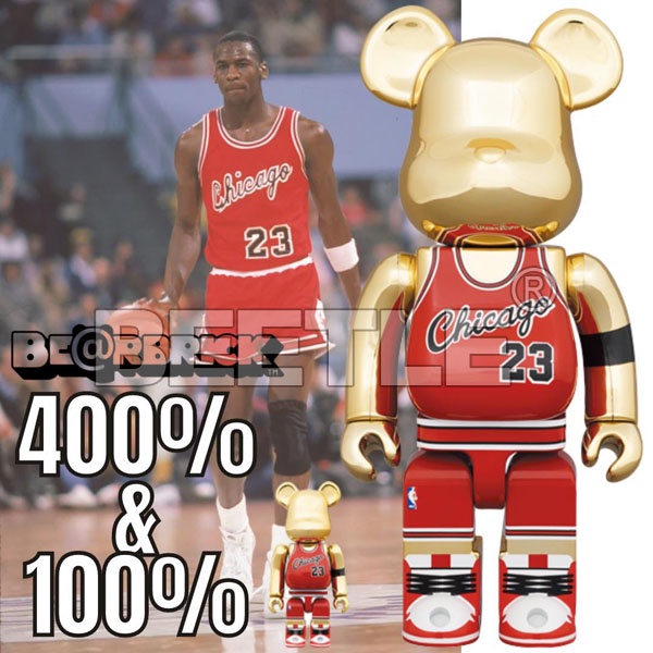 BEETLE BE@RBRICK MICHAEL JORDAN 麥可 喬丹 紅 金色 電鍍 公牛隊 100 400% | 蝦皮購物