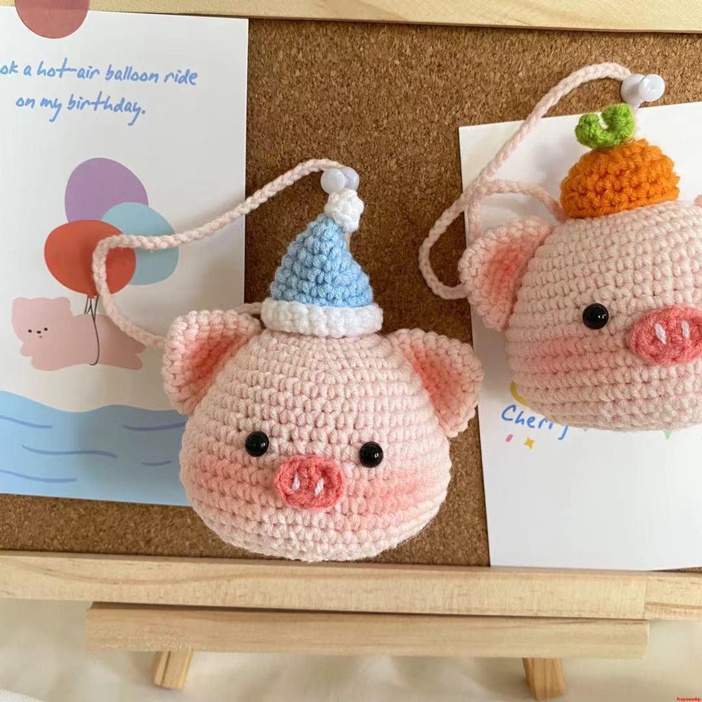 【DIY手工編織可愛玩偶】手工編織玩偶鉤針diy材料包手作娃娃針織勾線手工制作禮物毛線豬 | 蝦皮購物