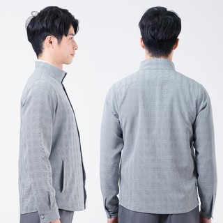 【UV100】 防曬 抗UV-極簡舒柔格紋立領外套-男(AD91023) | 蝦皮購物