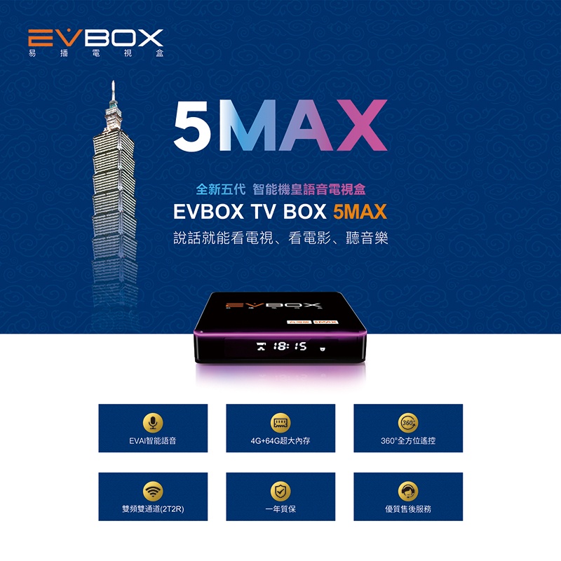 全新公司貨 現貨 EVBOX 易播盒子 5MAX 易播五代 易播語音機皇 4G+64G大容量 純淨版 追劇必備 | 蝦皮購物
