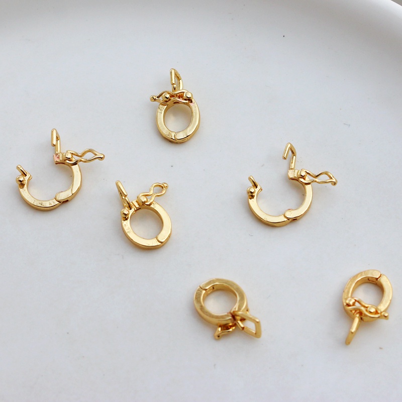扣子 diy 14k 包金 銅包金 保色 萬能 卡扣 手鍊 項鍊 吊墜扣 接頭 連接扣 珍珠 手串 扣頭 | 蝦皮購物