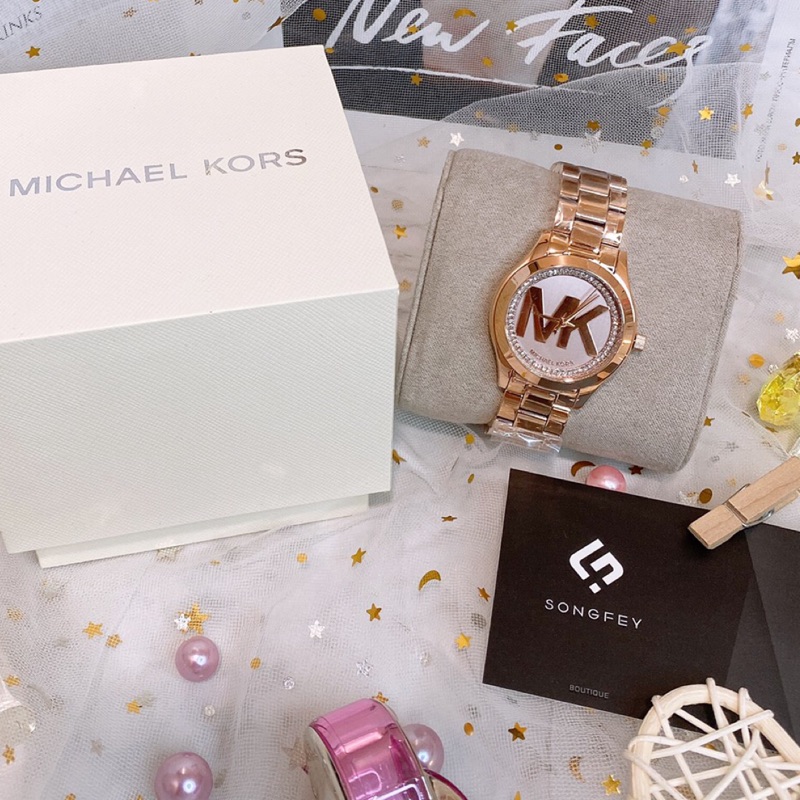 美國代購🇺🇸台灣現貨 MK 經典logo 腕錶 玫瑰金手錶 MK3549 | 蝦皮購物