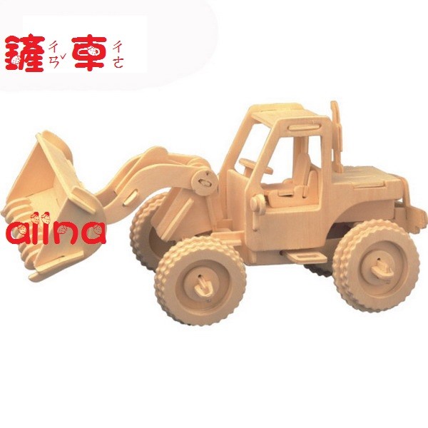 G-P029鏟車四聯木質拼圖 組合式拼圖 DIY木質拼圖 3D立體拼圖 立體模型 | 蝦皮購物