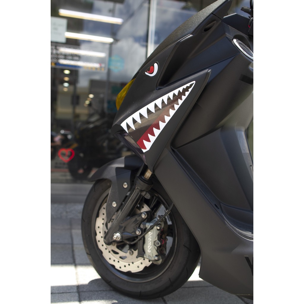 [force155]1.0版本 鯊魚 彩貼 牙齒貼紙 兇狠 裝飾貼 點綴愛車 彩貼 遮傷口必備 印刷防水耐髒 現貨中 | 蝦皮購物