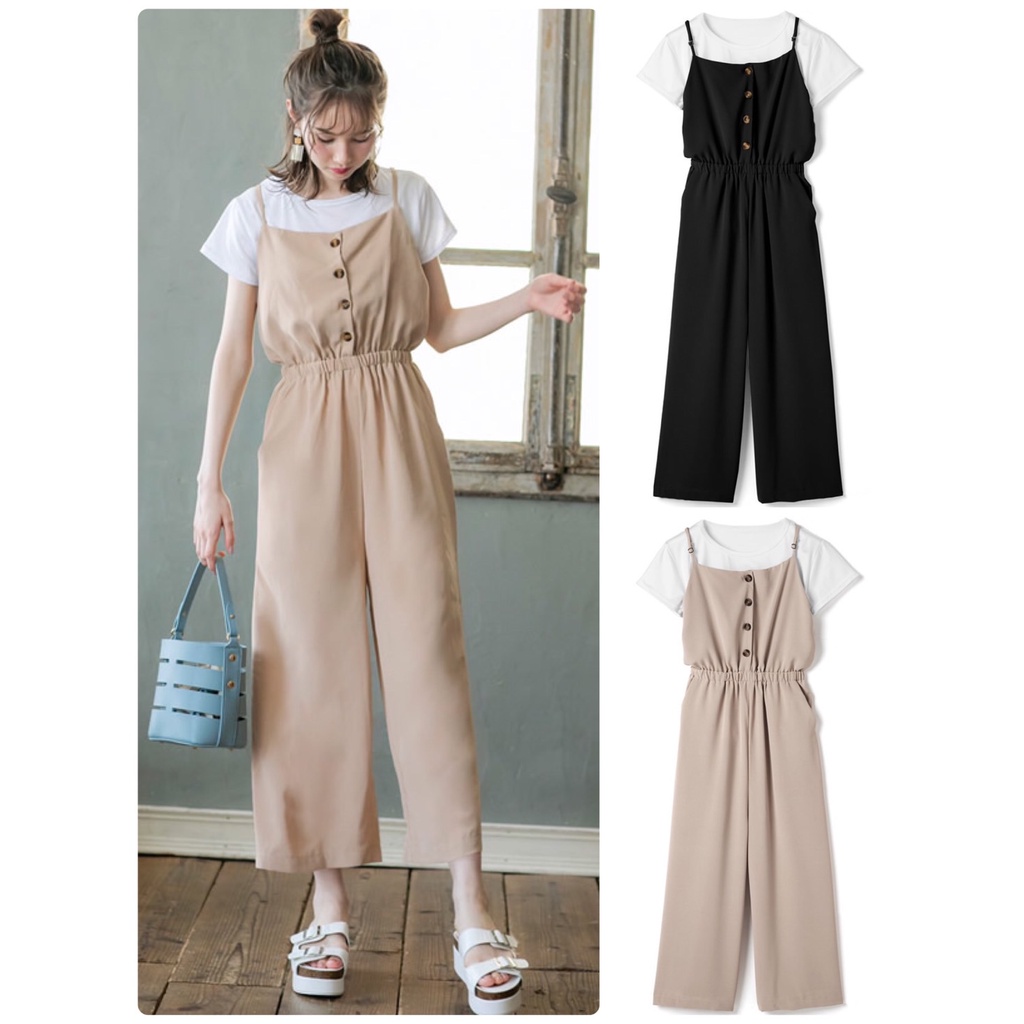 日本代購 花露米。花rumi in JP 日本知名品牌 GRL 官網正貨 2件式 SET T恤 吊帶褲 連身褲 | 蝦皮購物