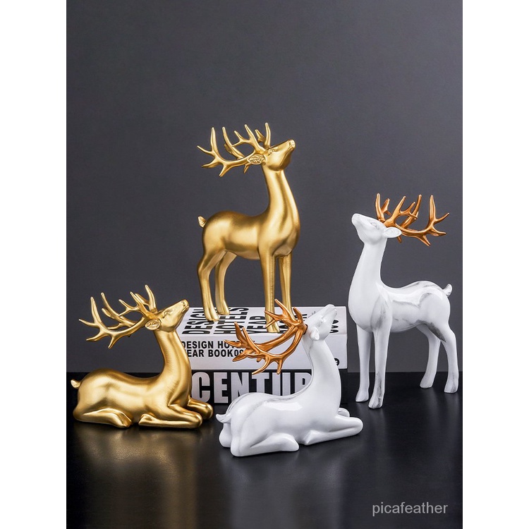 嚴選好物 招財鹿擺件北歐輕奢風傢居客廳玄關電視櫃酒櫃裝飾品喬遷新居禮品 GFIJ | 蝦皮購物
