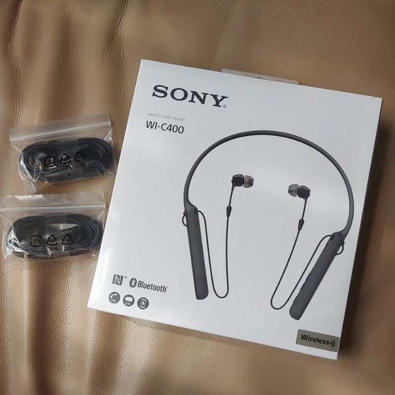 （全新）SONY無線立體聲耳機WI-C400 頸掛式耳機 黑色 | 蝦皮購物