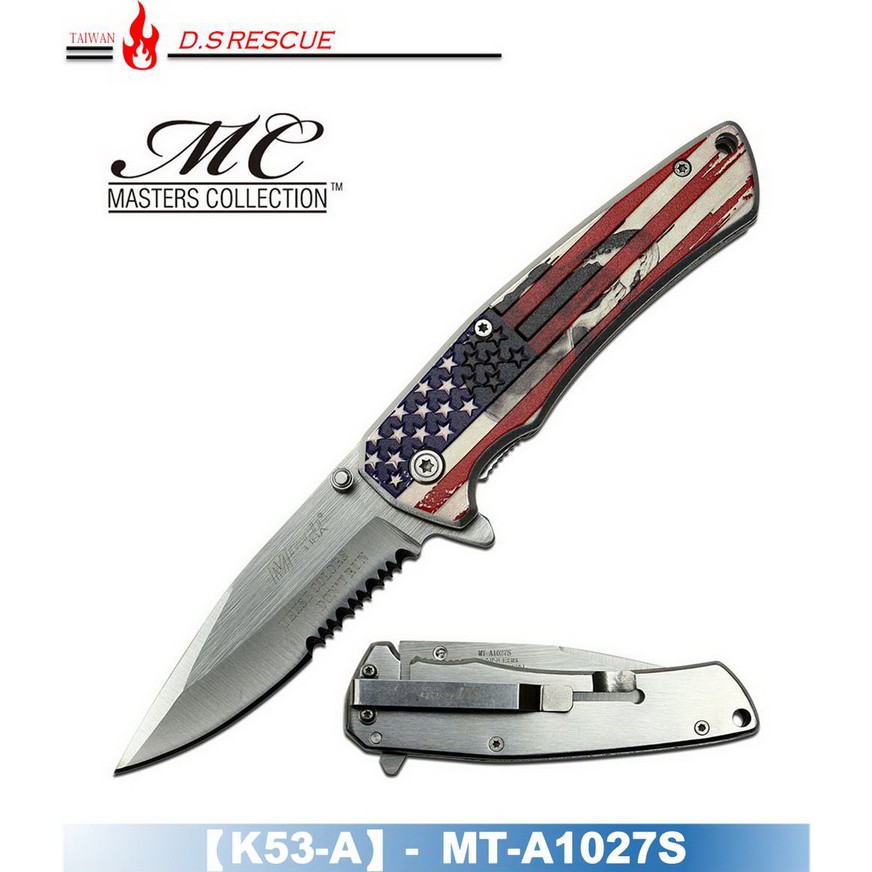 【EMS軍】美國Mtech USA美國旗徽紀念款折刀 #(K53)MT-A1027 | 蝦皮購物
