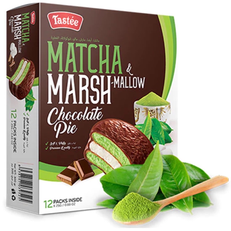 越南 Tastee MATCHA MARSH MALLOW 巧克力派 抹茶風味 | 蝦皮購物
