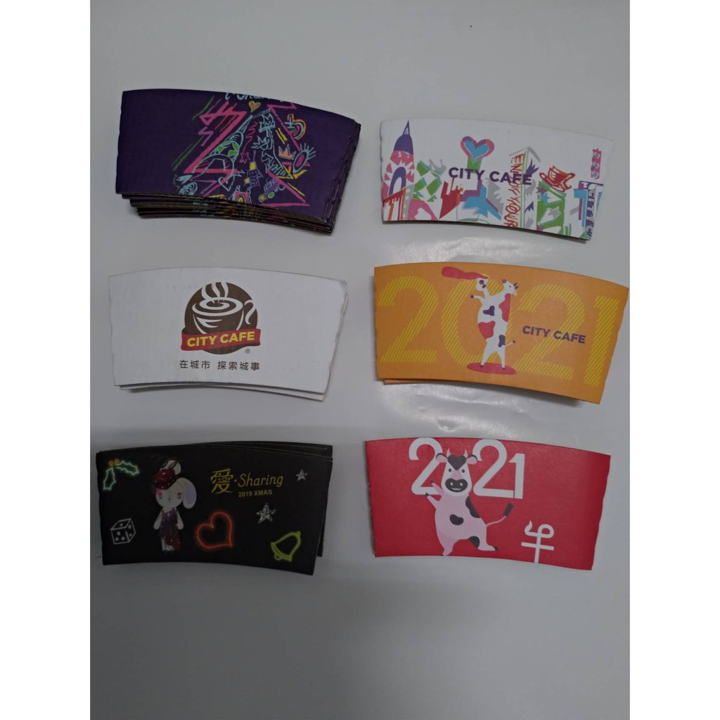 7-11 全家 Let’s Caf’e CITY CAFE 熱飲 瓦楞紙 隔熱 杯套 防燙 隔熱套 超商 咖啡杯套 | 蝦皮購物
