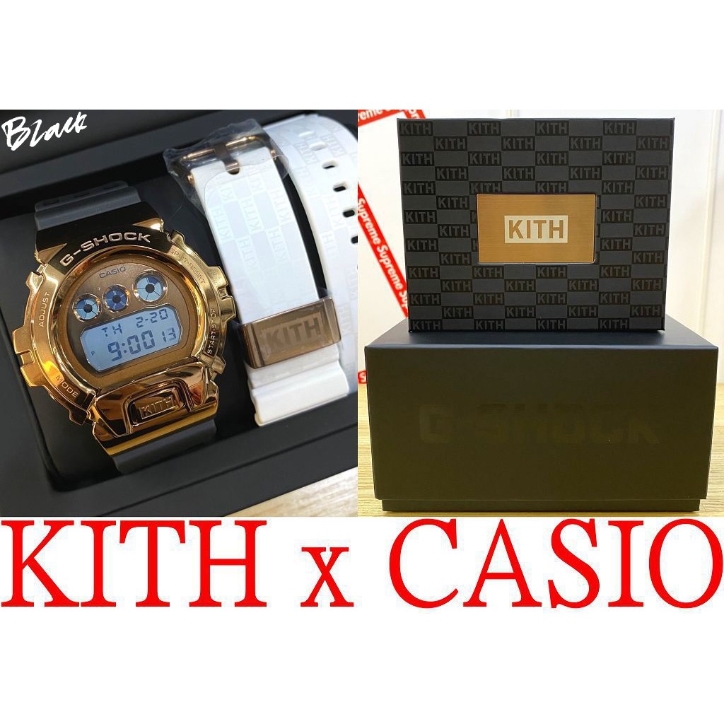 BLACK全新KITH x CASIO全厚實金屬打造DW-6900冷光just us玫瑰金G-SHOCK電子錶(黑/白) | 蝦皮購物