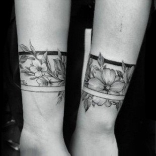 浮世繪風格櫻花環形圖A47 K72【WAWA TATTOO】防水紋身貼紙手臂腳踝環形刺青貼紙 | 蝦皮購物