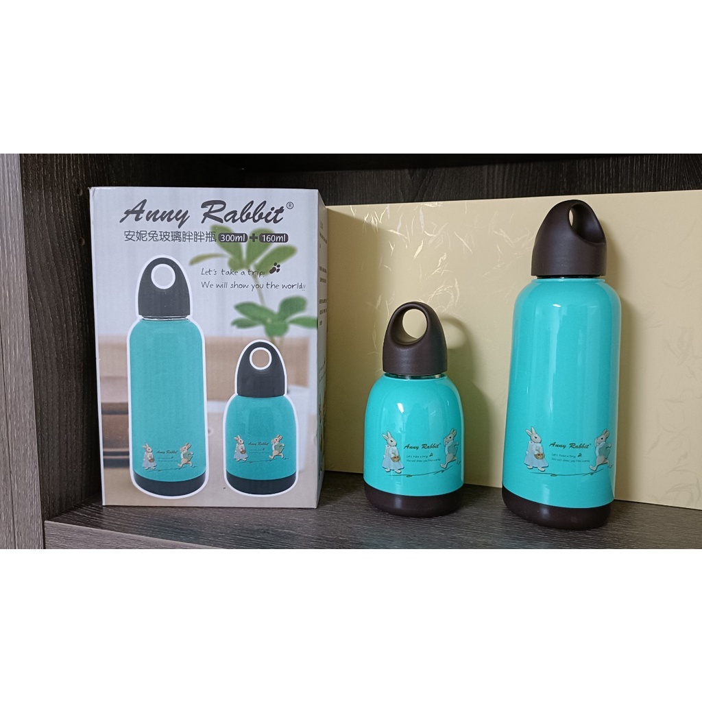 全新未用 現貨 Anny Rabbit 安妮兔玻璃胖胖瓶/二入組 300ml+160ml LH-2813 水瓶 水壺 | 蝦皮購物