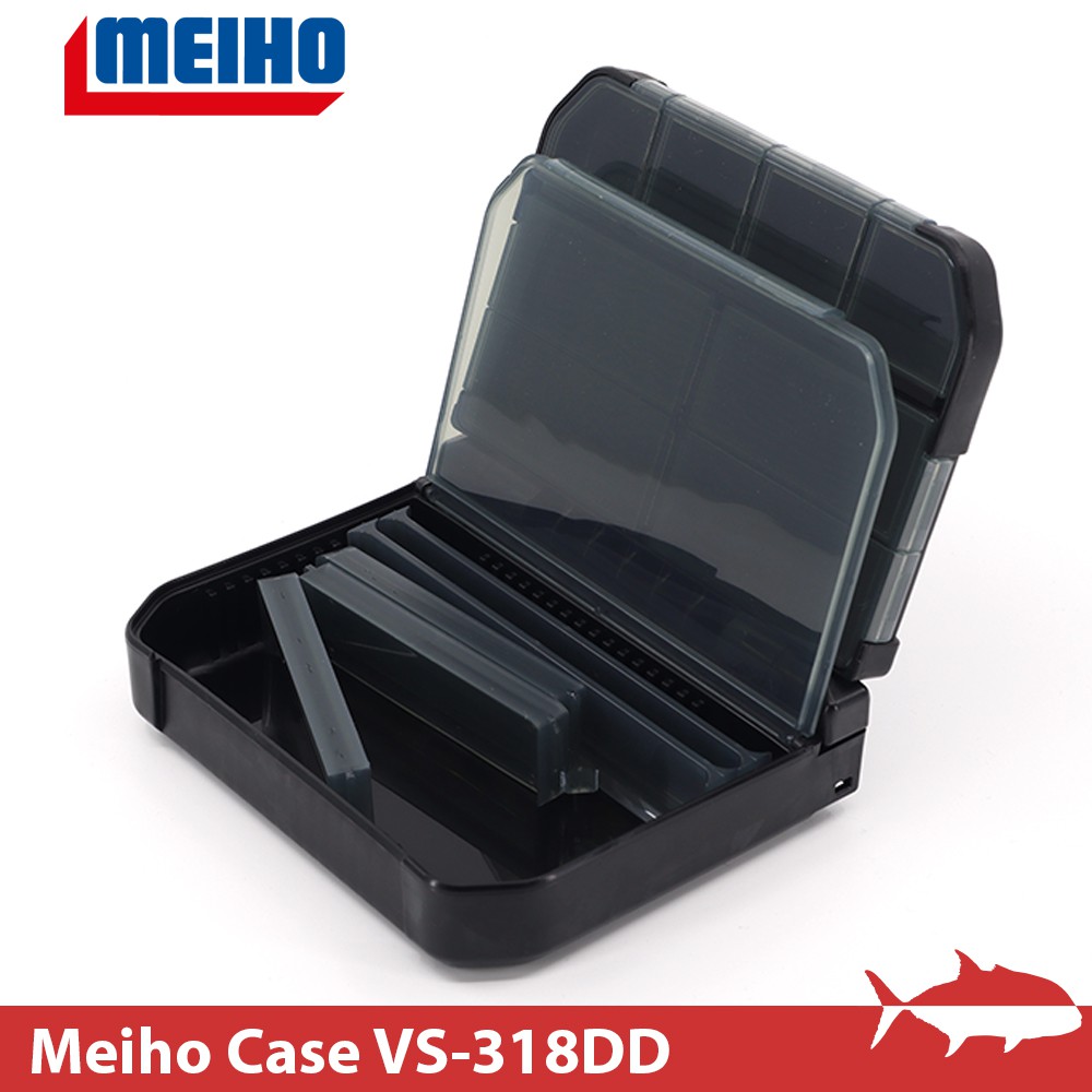 【搏漁所釣具】MEIHO 明邦 VS-318DD 雙面置物盒 釣魚零件收納 8格 附5個層板 | 蝦皮購物