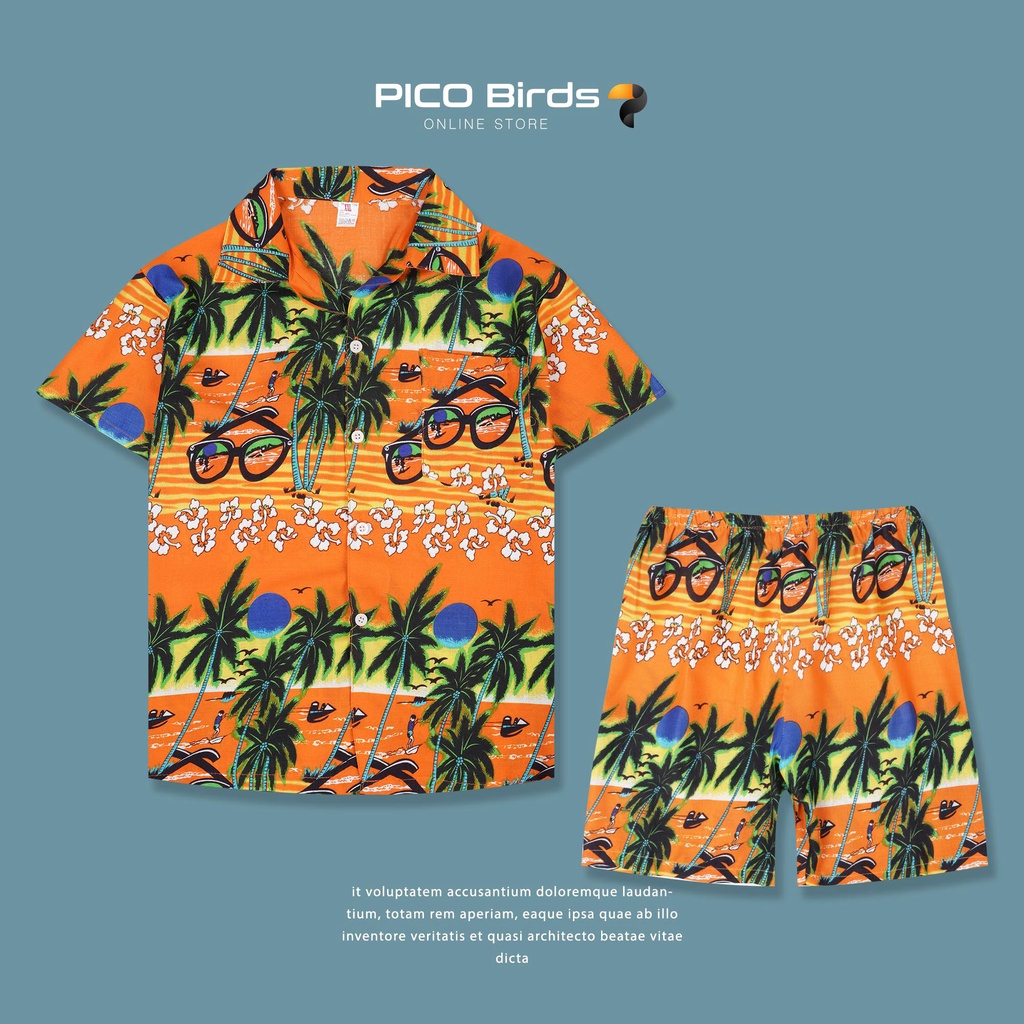 【pico bird】男童大童泰國沙灘海邊度假夏威夷套裝 | 蝦皮購物