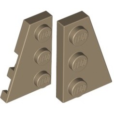 磚家 LEGO 樂高 深砂色 Wedge Plate 3x2 Right Left 43723 43722 1組 | 蝦皮購物