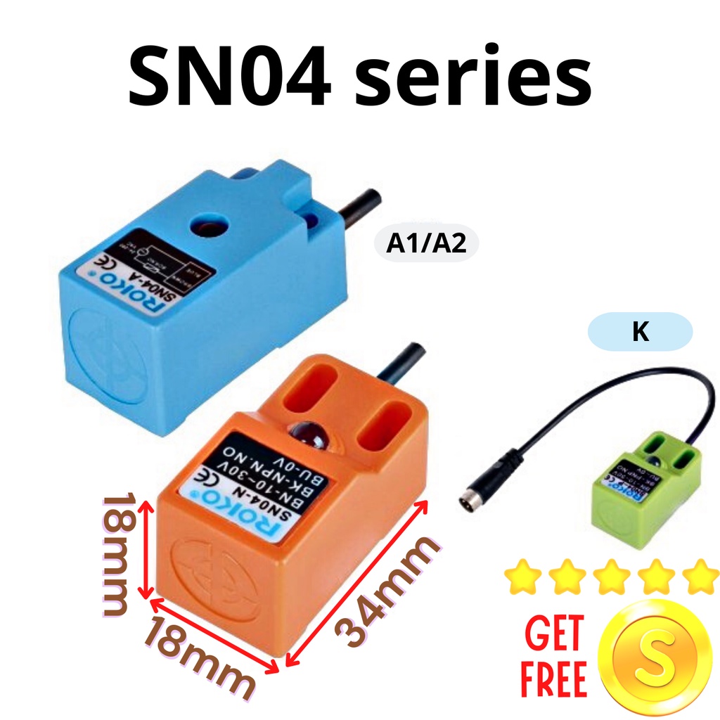 #SN04N【台灣瑞科】#近接開關 #接近開關 #SN04-N #NPN NO #常開 #方型 #ROKO 瑞科 | 蝦皮購物