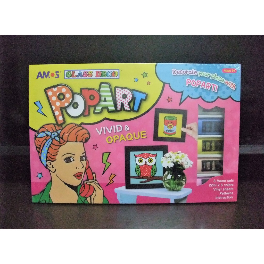 韓國AMOS 6色新型不透明玻璃彩繪膠 玻璃貼、壓克力主題玻璃彩繪 壓克力板DIY玻璃彩繪吊飾 | 蝦皮購物