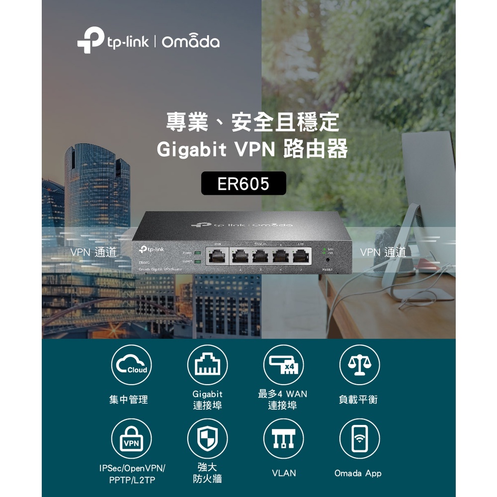 【現貨熱銷】TP-LINK ER605 (TL-R605) Omada Gigabit VPN 路由器 分享器 公司貨 | 蝦皮購物