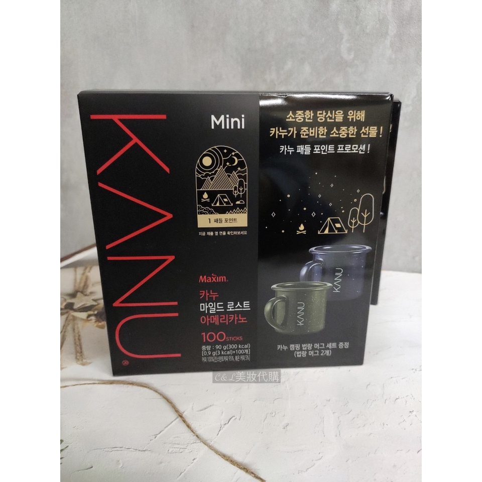 【C&L】即期促銷 韓國 KANU MINI 輕度烘培美式咖啡 100入+露營用馬克杯對杯組 (顏色隨機) | 蝦皮購物