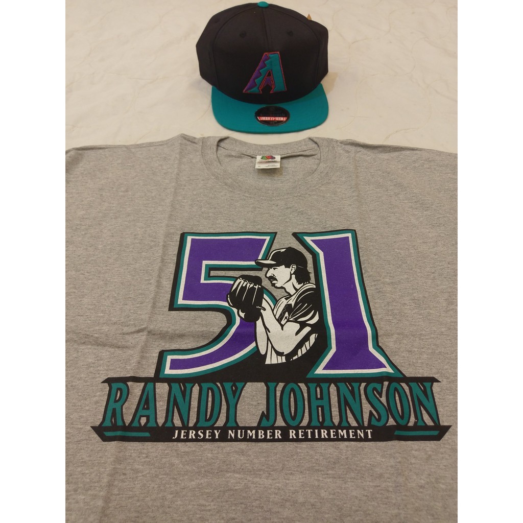 MLB Randy Johnson #51 巨怪退休日紀念TEE 短t 觀戰紀念品 | 蝦皮購物