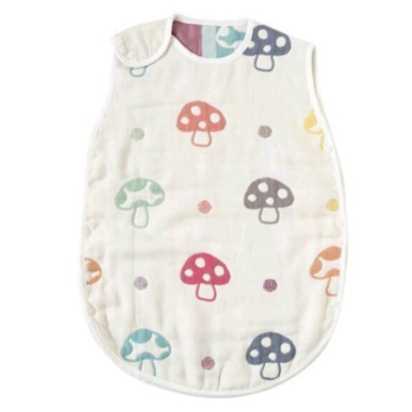 日本製Hoppetta六重紗 釦子款 可愛蘑菇款 防踢被 背心0-3歲 | 蝦皮購物