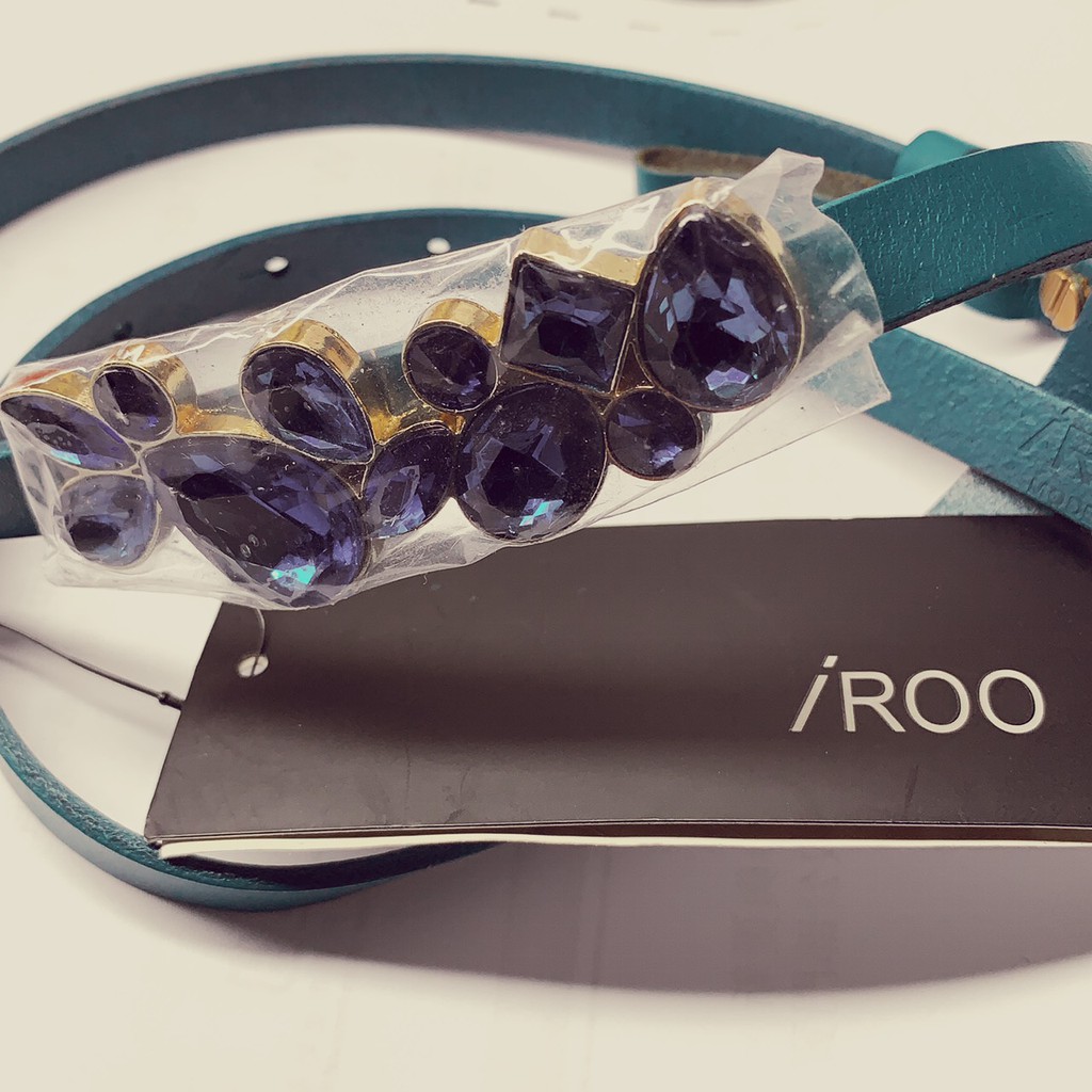 IROO全新藍綠真皮皮帶 | 蝦皮購物