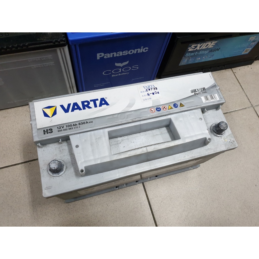 (二手中古電池) 華達 VARTA 60044 100A 銀合金汽車電池 數值漂亮，品項優 歐系車專用 | 蝦皮購物
