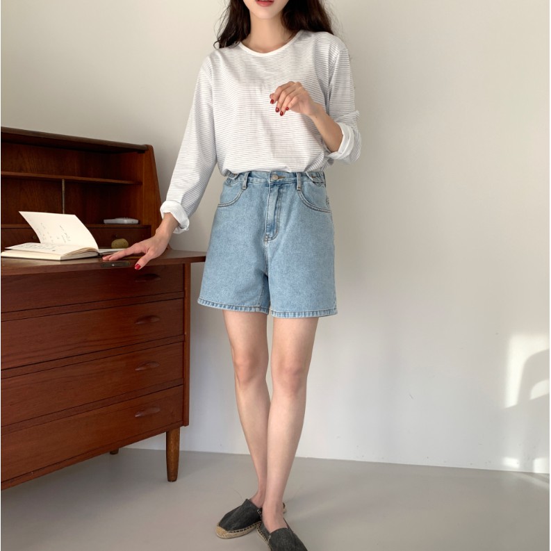 【MasCool】正韓 98°C同款 98DOCI 腰部調節 休閒短褲 牛仔短褲 短褲 牛仔褲 | 蝦皮購物