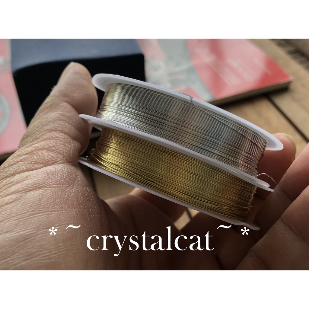 DIY專用珠寶水晶銅線手創飾品配件，一卷0.2mm/0.3mm/0.6mm | 蝦皮購物