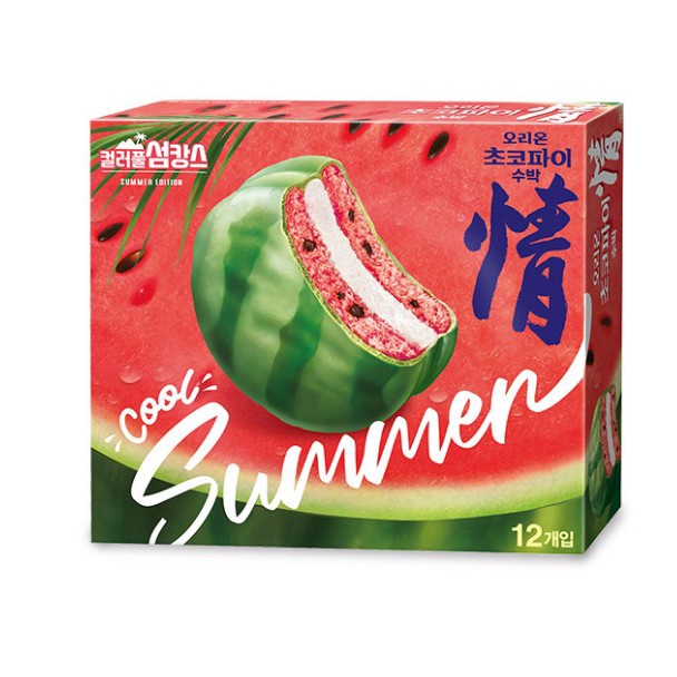 Orion Choco Pie_Watermelon Flavor 12p [夏季限量版] | 蝦皮購物