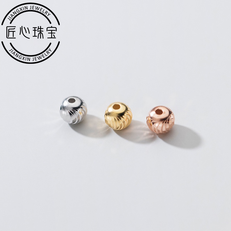 「匠心·DIY純銀配件」S925銀 直徑3-8mm散珠子 車花彎刀紋隔珠 手工DIY配件S0775 | 蝦皮購物