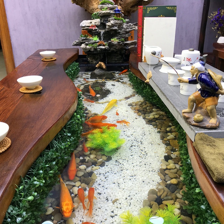 【老船木實木桌 茶桌 流水檯 功夫茶几 禪意桌】老船木流水茶桌椅組合實木功夫茶幾養魚缸茶臺新中式茶具套裝一體 | 蝦皮購物