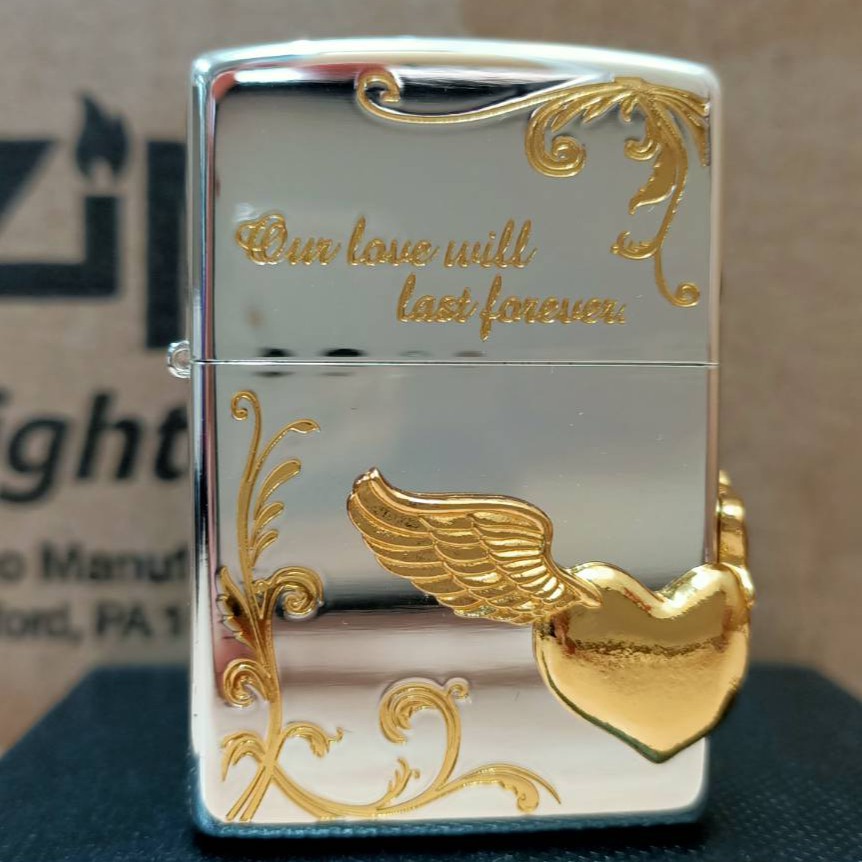 【現貨】日本 Zippo 打火機 正品 Heart Wing系列 永恆的愛 銀色款 (ZBT-2-40D) | 蝦皮購物