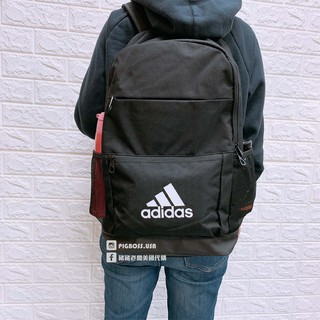 【豬豬老闆】ADIDAS BACKPACK 黑白色 LOGO 水壺袋 運動背包 後背包 書包 筆電包 DM2909 | 蝦皮購物