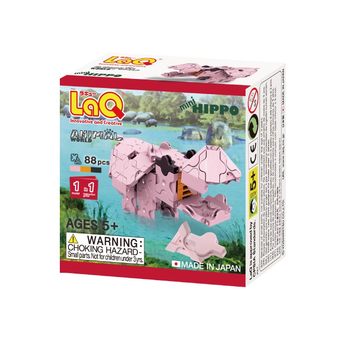 【LaQ】Q版河馬 (88pcs) 日本製造立體3D拼接積木/益智玩具/台灣獨家代理 | 蝦皮購物