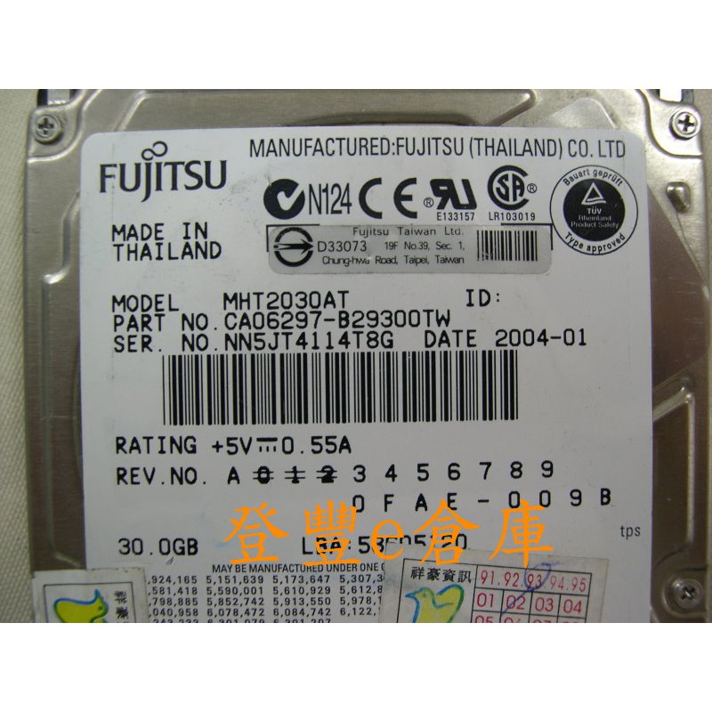 【登豐e倉庫】 YF589 Fujitsu MHT2030AT 30G IDE 硬碟 | 蝦皮購物