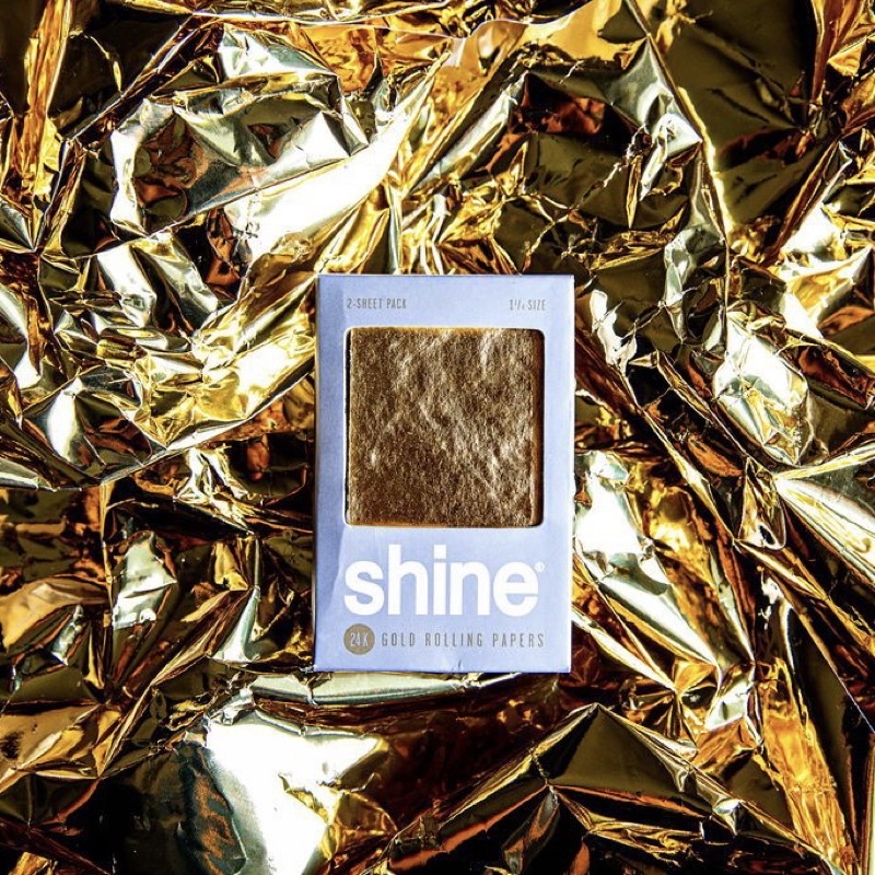 💎 Shine 24K Gold rolling papers 1 1/4 閃耀 黃金捲煙紙 一盒2入 76mm | 蝦皮購物