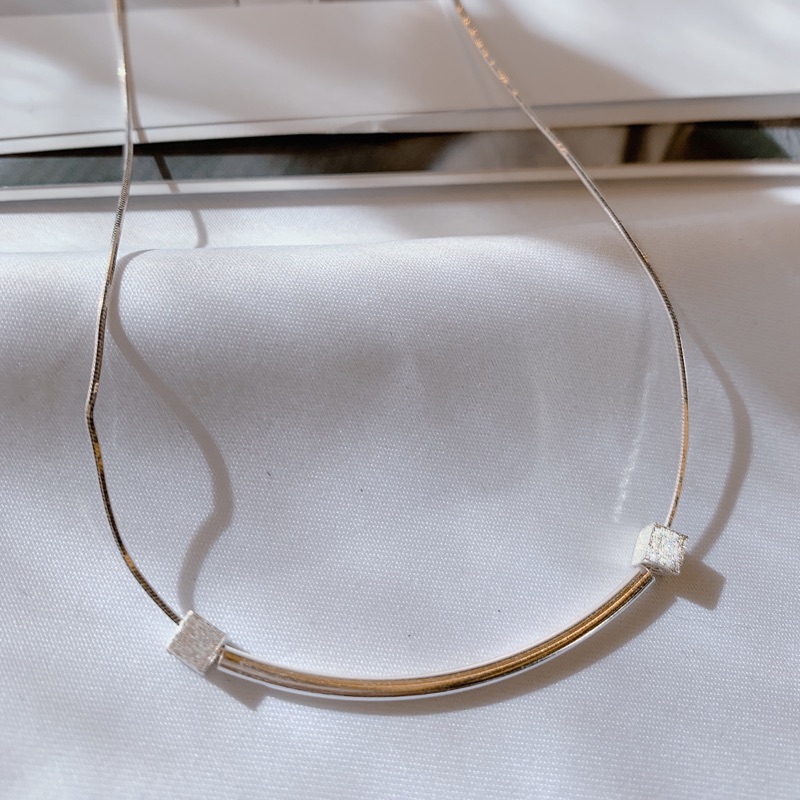 【S&P store】純銀925 現貨 方粒微笑套裝頸鍊 流行 現貨 香港正生 生日 韓劇 迫降 | 蝦皮購物