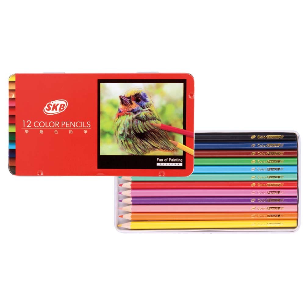 SKB NP-120 樂趣色鉛筆12色 / NP-240 24色樂趣色鉛筆 (鐵盒) | 蝦皮購物