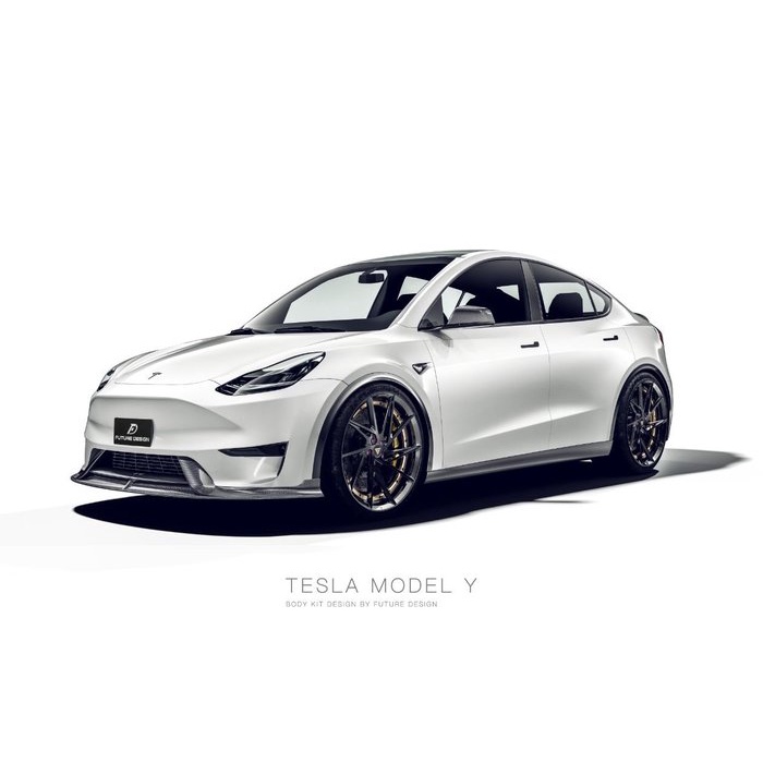 【Future_Design】特斯拉 TESLA MODEL Y FD 品牌 高品質 碳纖維 CARBON 卡夢 前下巴 | 蝦皮購物