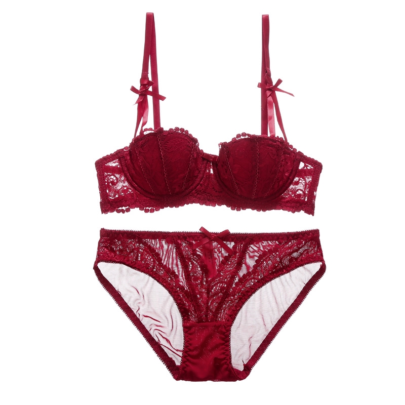 【vigny Core】〖套裝〗 現貨 特價 限時免運 歐美法式半杯薄款透氣內衣聚攏性感蕾絲女士胷罩文胸套裝 | 蝦皮購物