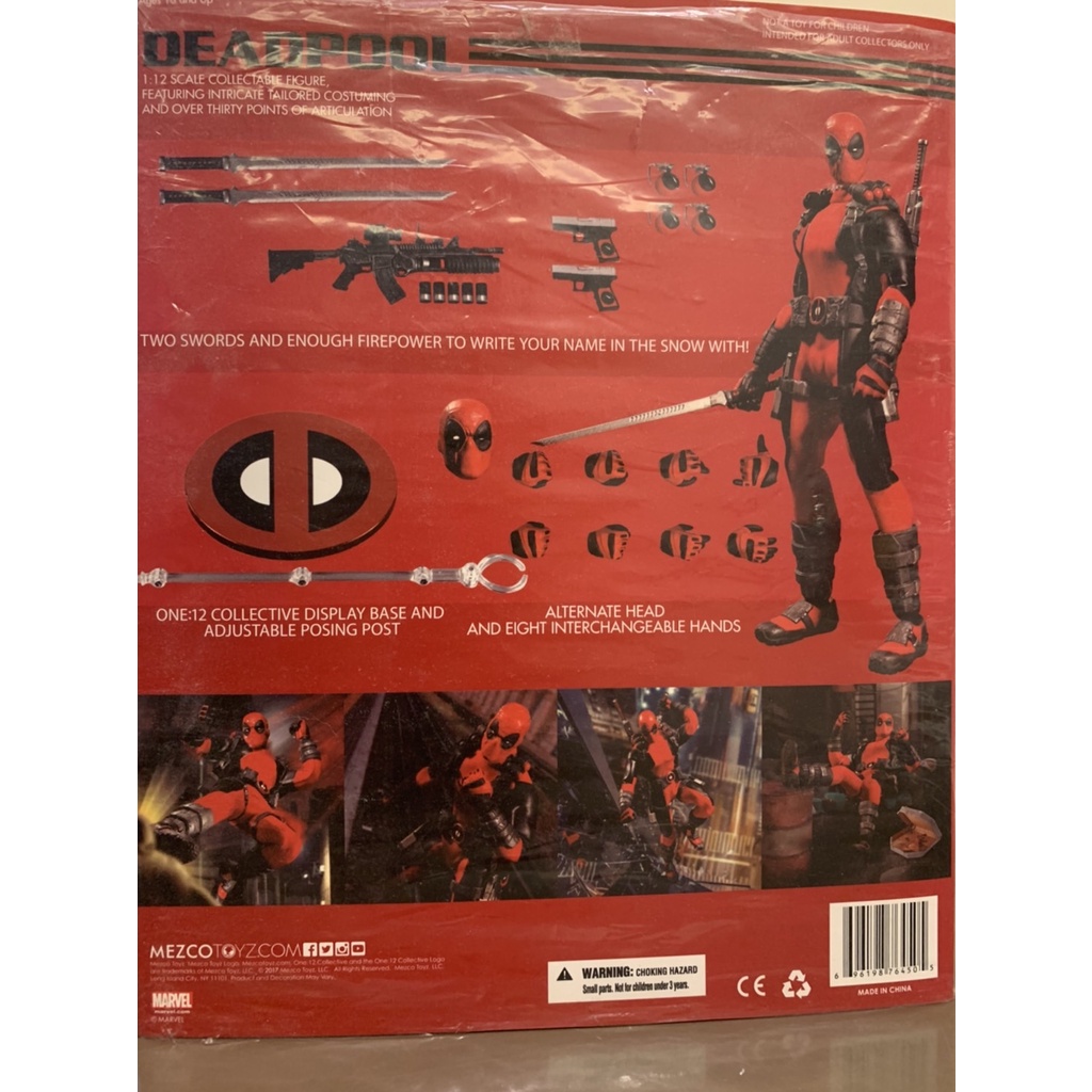 [錢沒有不見]MEZCO One:12 Deadpool 紅 死侍 Marvel 漫威 1/12 美系 6吋 布衣 | 蝦皮購物